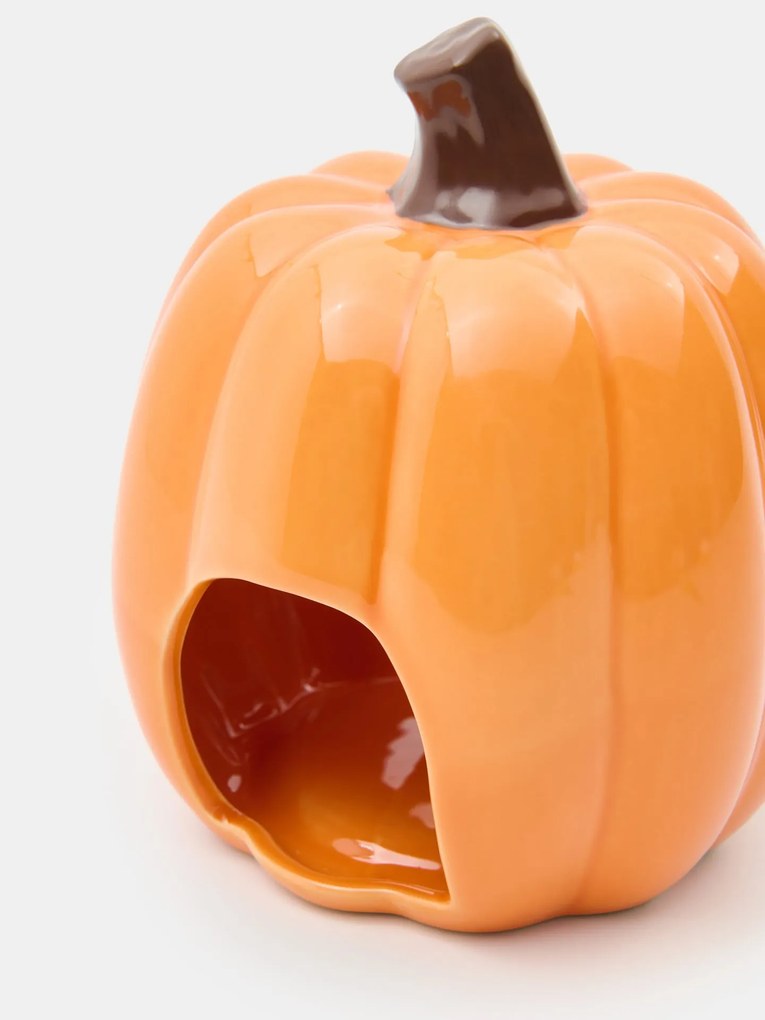 Sinsay - Halloweenská keramická lucerna na čajovou svíčku ve tvaru dýně - oranžová
