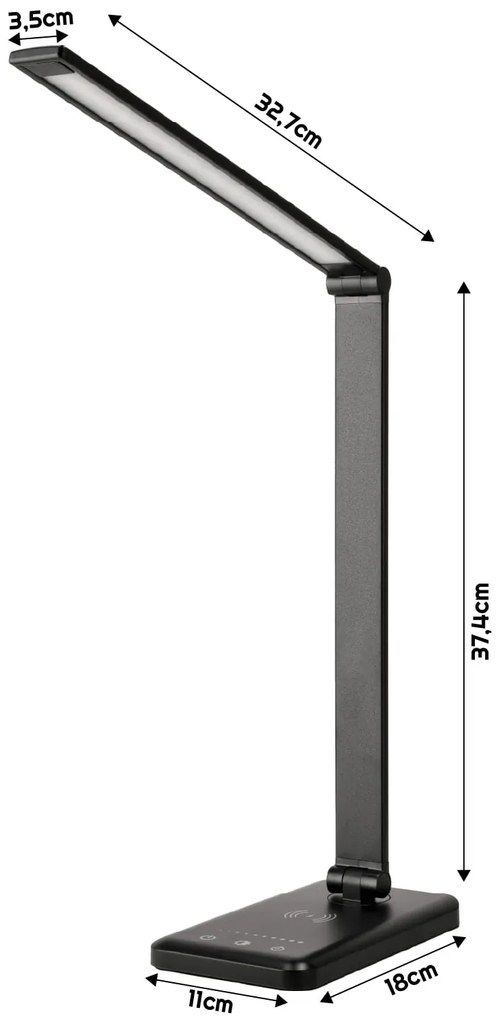 BERGE Stolní LED lampa 5W CCT s indukční nabíječkou