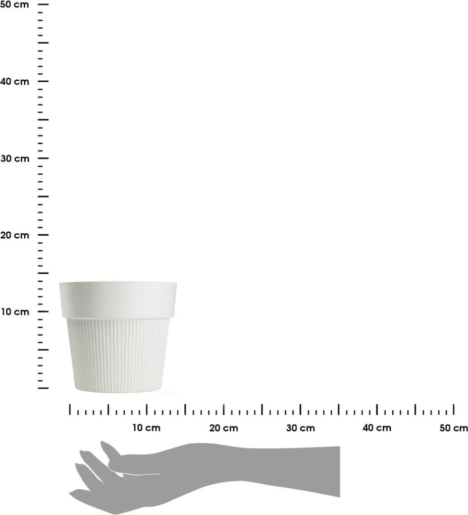 PLASTOVÝ KVĚTINÁČ SILVA LINE 16X14 CM KRÉMOVÁ