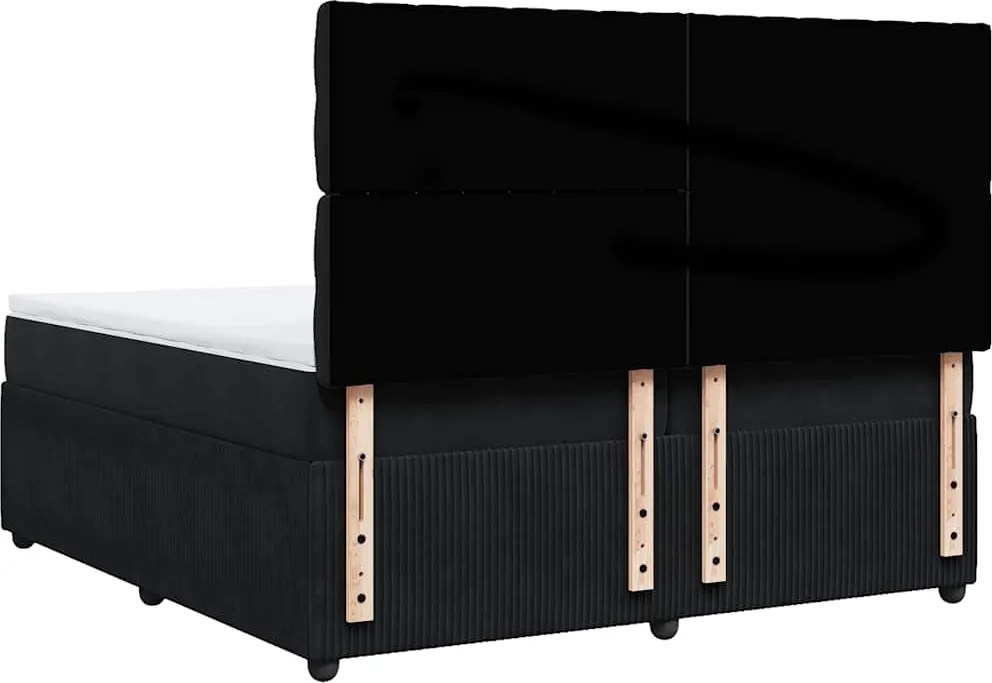 Box spring postel s matrací černá 200x200 cm samet 3292438