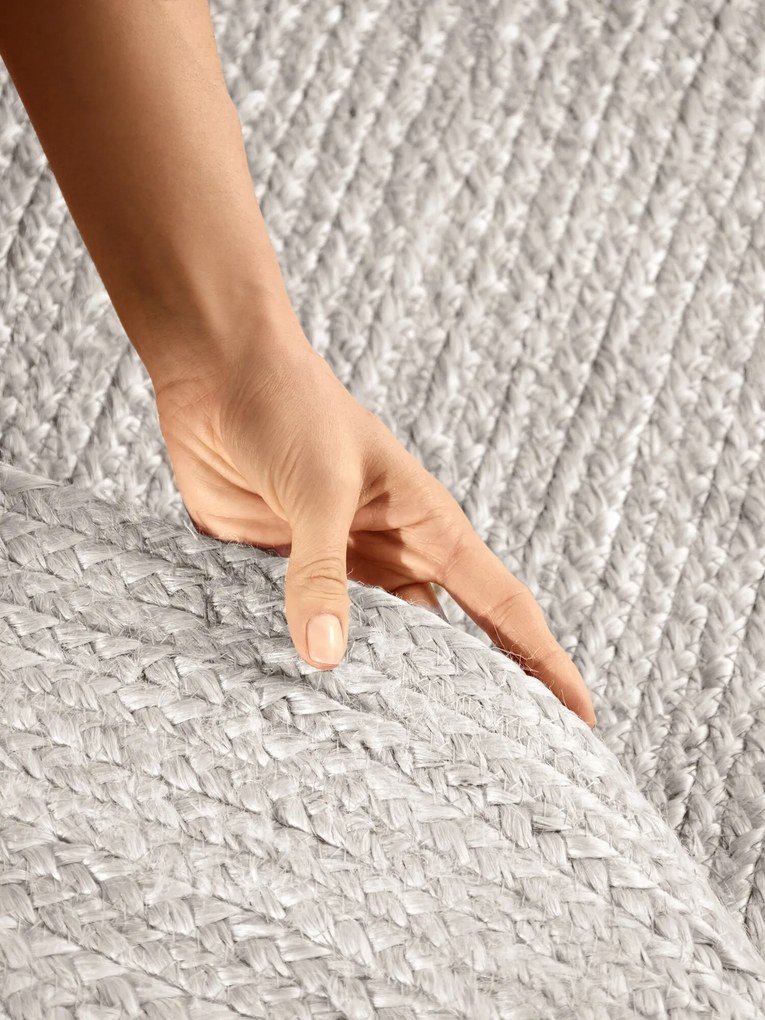 Hanse Home, Kusový koberec Jute Braided 106321 White ovál, 160x230 ovál, bílá, chodba / předsíň