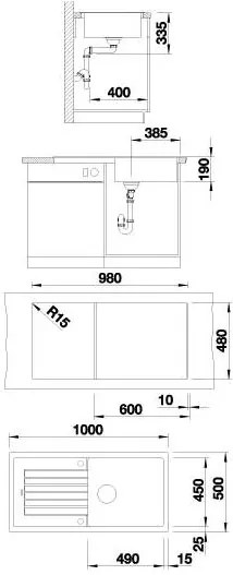 BLANCO Zia XL 6 S dřez Silgranit 1000 x 500 mm, kávová 517567