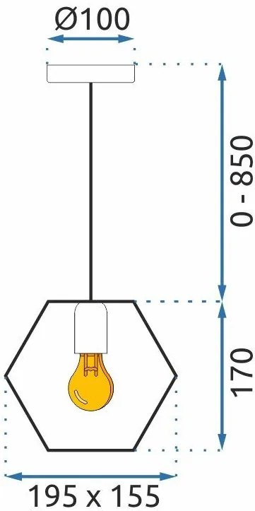 Závěsná lampa La Belle XIII černá/zlatá