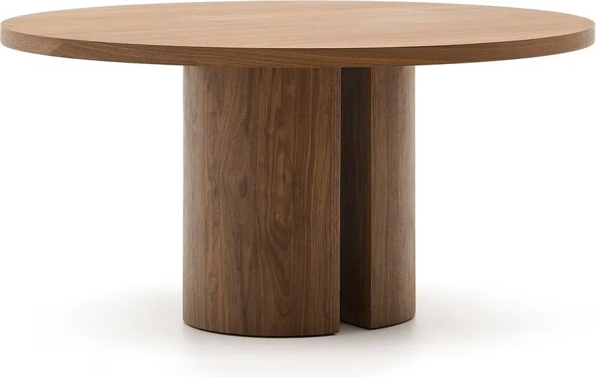Kulatý jídelní stůl s deskou v dekoru ořechového dřeva ø 150 cm Nealy – Kave Home