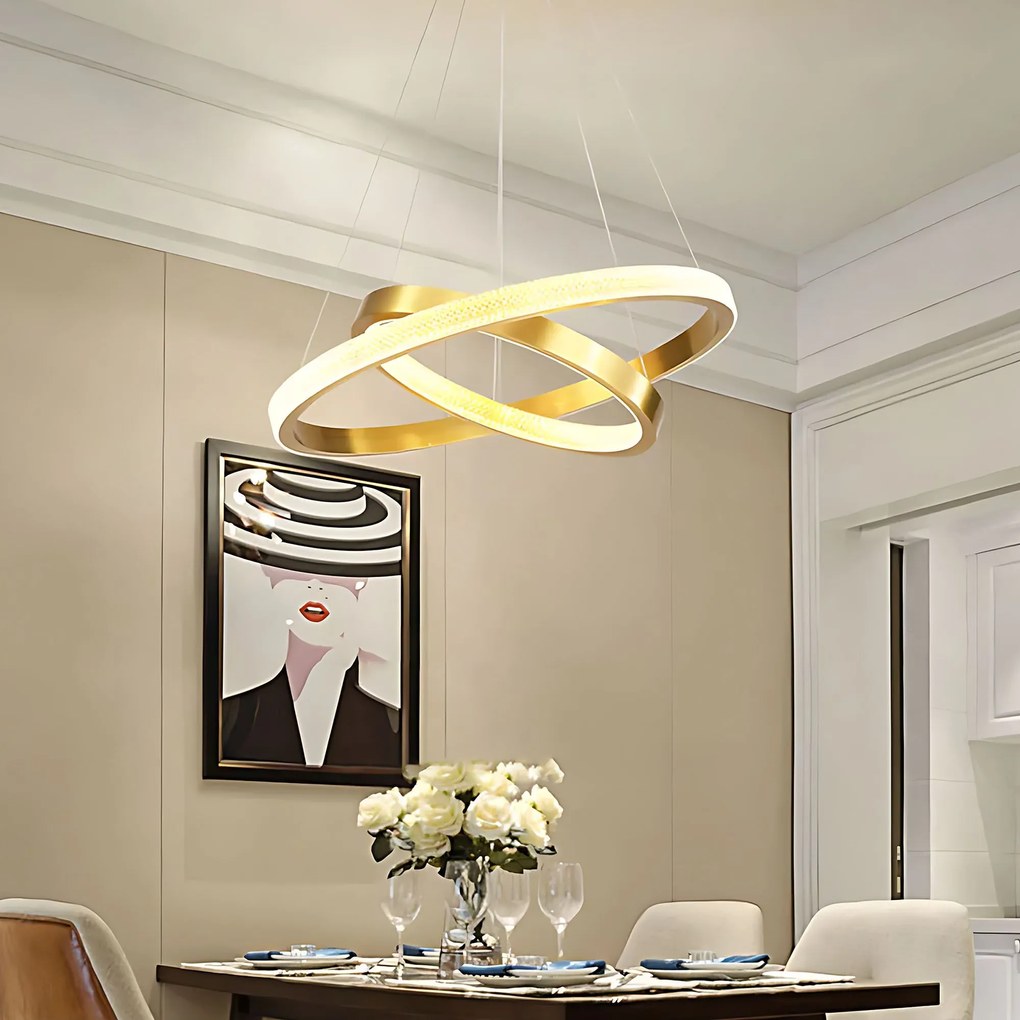 Toolight Toolight, LED stropní svítidlo 60cm, 55W, 3500lm + dálkové ovládání, APP1772-CP, zlatá matná, OSW-06351