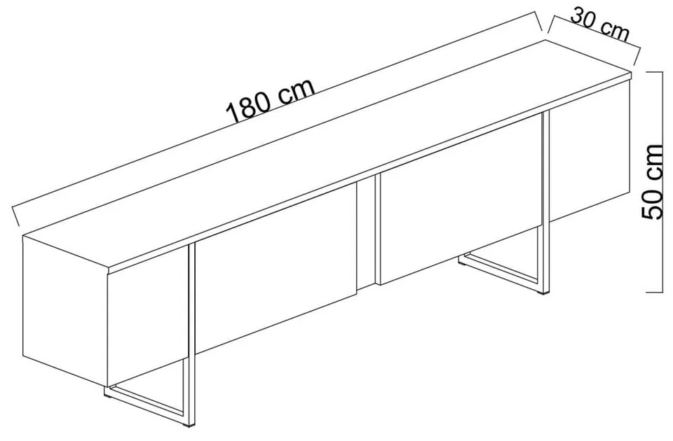 TV stolek v dekoru ořechu v přírodní barvě 180x30 cm Luxe – Kalune Design