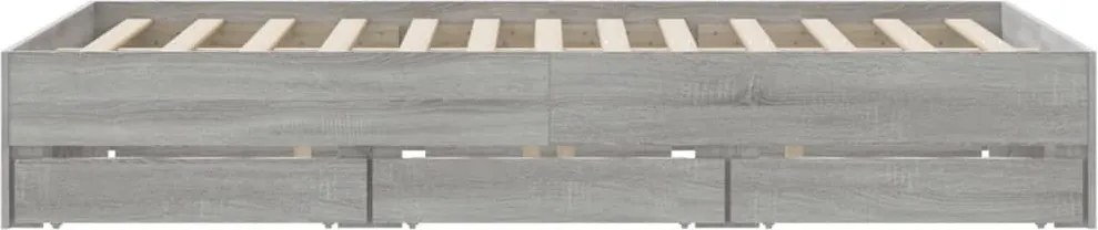 Rám postele se zásuvkami šedý sonoma 150 x 200 cm kompozit 3207271
