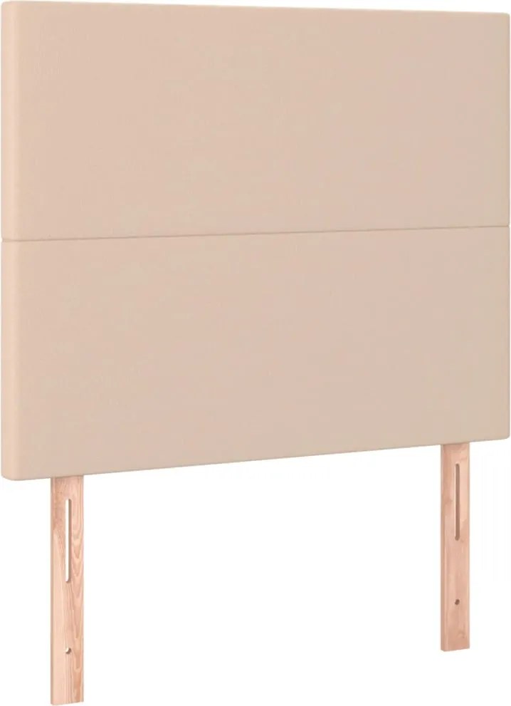 Box spring postel matrace a LED cappuccino 90x190 cm umělá kůže 3135800