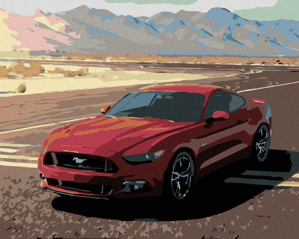 zuty malování podle čísel - mustang, 100x80 cm, vypnuté plátno na rám