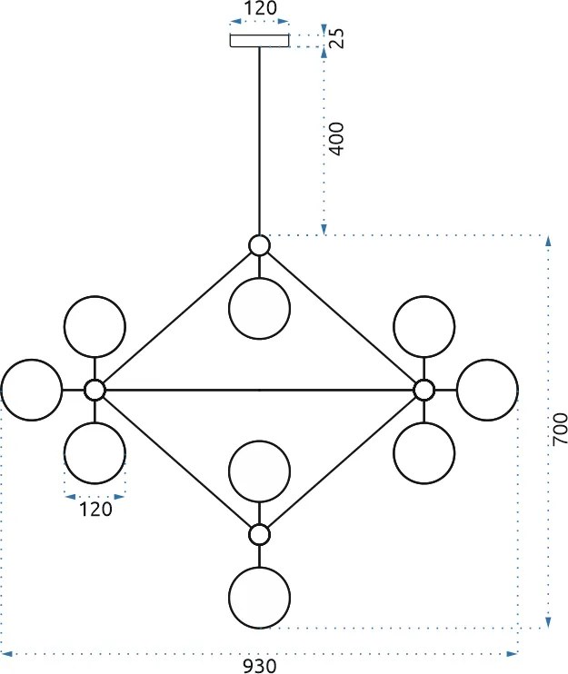 Toolight - Stropní závěsné svítidlo 15xE27 APP267-15C, zlatá, OSW-00647