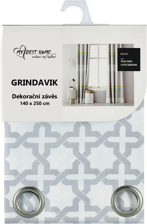 Dekorační závěs GRINDAVIK šedá 140x250 cm MyBestHome