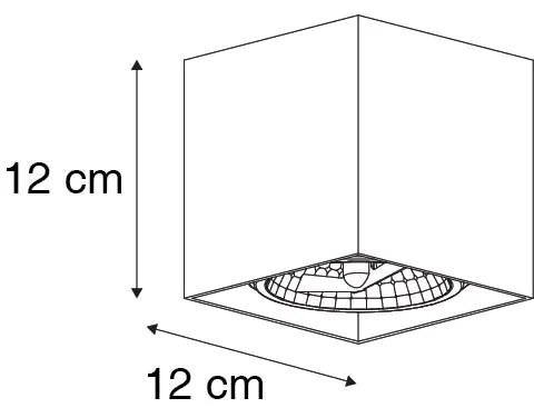 Designové bodové světlo černé čtvercové - Box