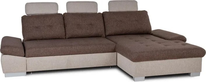 Moderní rohová sedací souprava DIOR s rozkladem, hnědá (orion 3040 06/02), levá