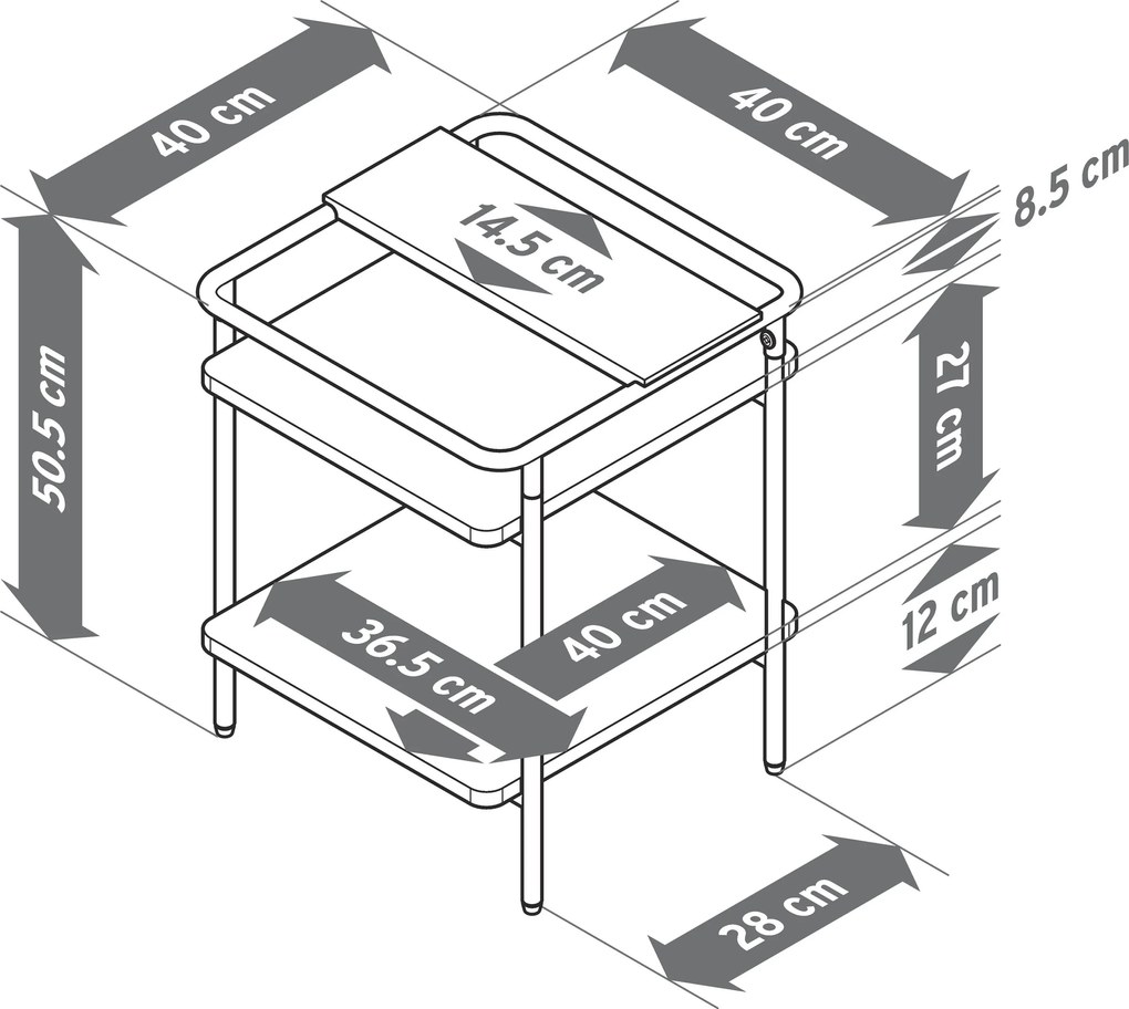 Tchibo - Odkládací stolek - barva: bílá