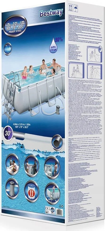 Nadzemní bazén Power Steel 404 x 201 x 100 cm BESTWAY 53383