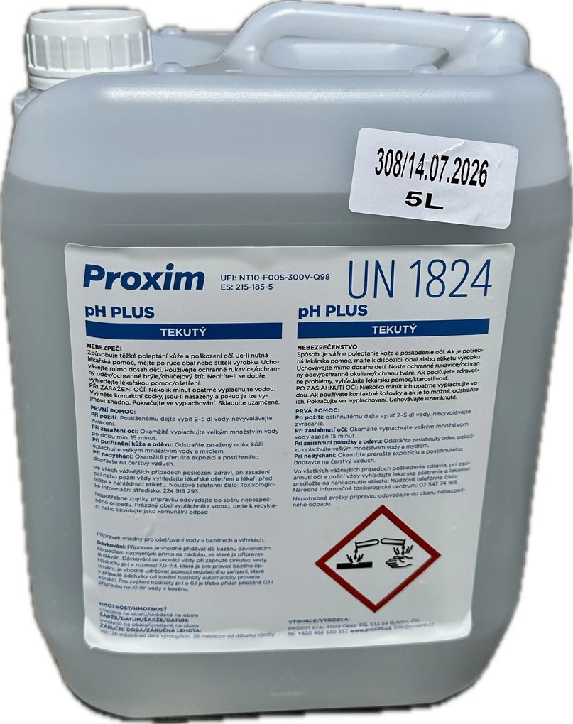 PROXIM Tekuté pH plus 5l - kapalné