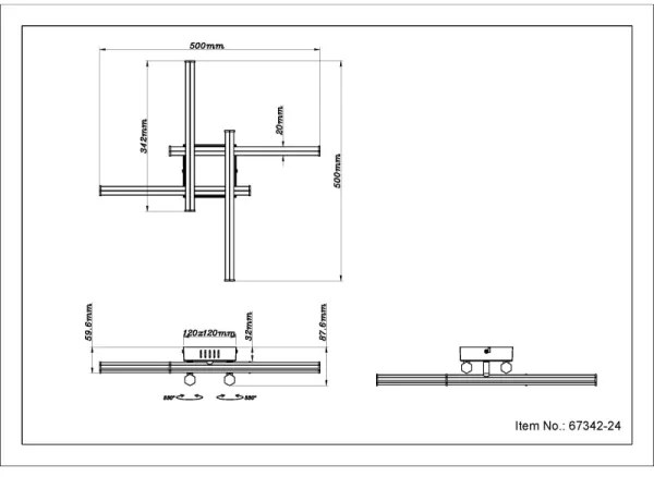 Globo 67342-24 - LED Stropní svítidlo KIRINA LED/24W/230V 3000K černá