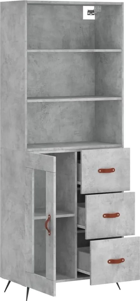 Skříň highboard betonově šedá 69,5x34x180 cm kompozitní dřevo 3189481