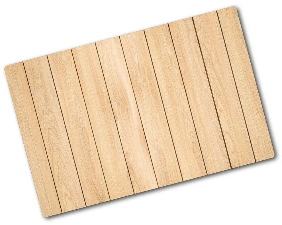 Wallmuralia Kuchyňská deska velká skleněná Dřevěné pozadí 80x52 cm