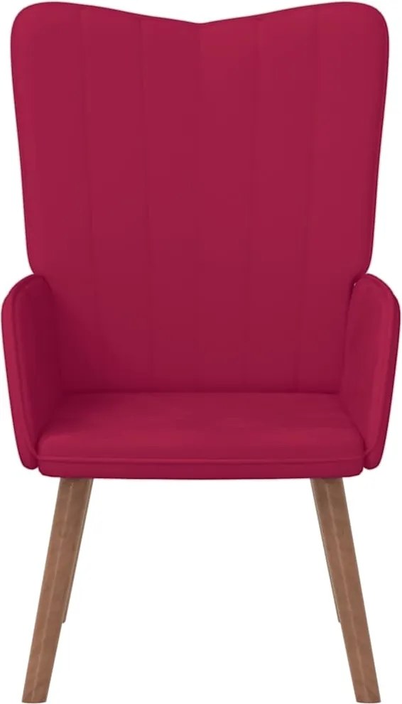 Relaxační křeslo vínové samet 327660