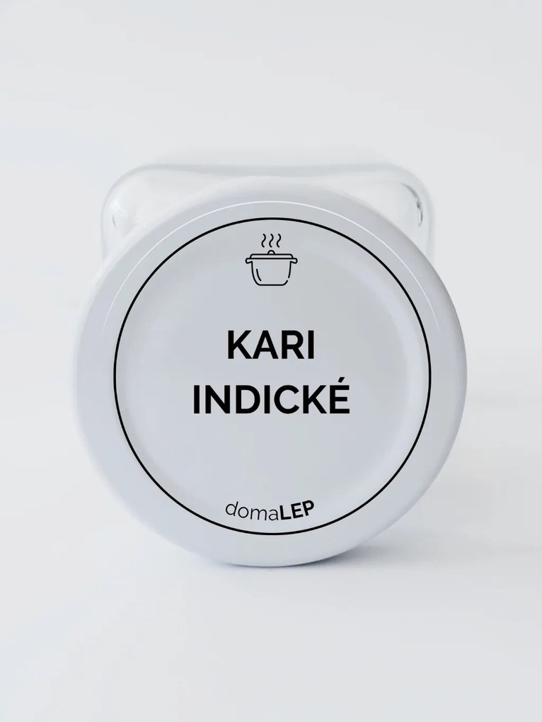Samolepka na kořenky KARI INDICKÉ průhledná 5 cm tučné písmo
