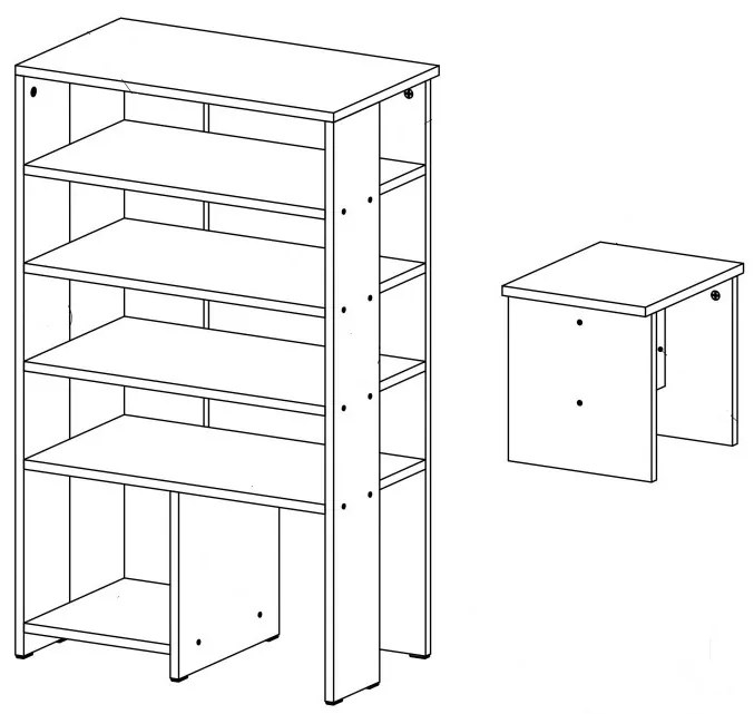 Casarredo Botník BRADLEY wenge/bílý diamant