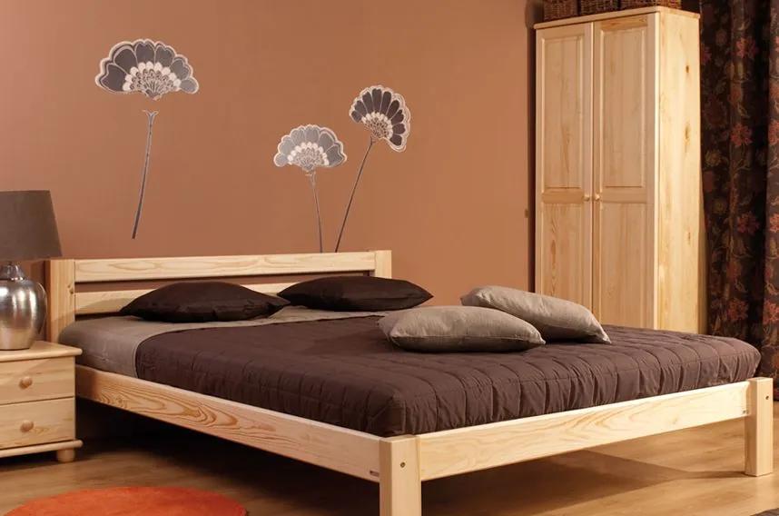 Drewmax LK102 - Dřevěná postel masiv dvojlůžko 140 cm