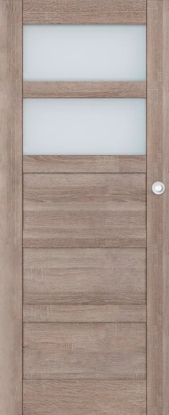 posuvné interiérové dveře do pouzdra BRAGA model 3 Průchozí rozměr: 70 x 197 cm, Orientace dveří: Levé dveře, Dekor: Buk jasmínový