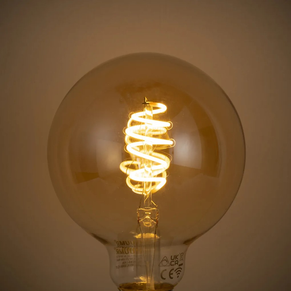Sada 5 ks Chytré stmívatelné LED žárovky E27 G95 jantarové 4,9 W 320 lm 2500 K