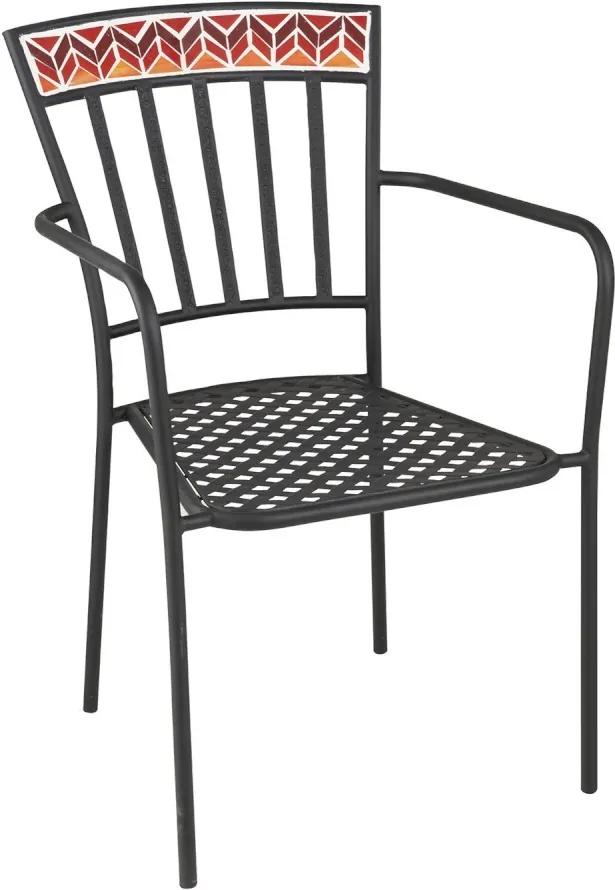 Kovová zahradní židle Square Mosaic Red - Ø53*57*85 cm | BIANO