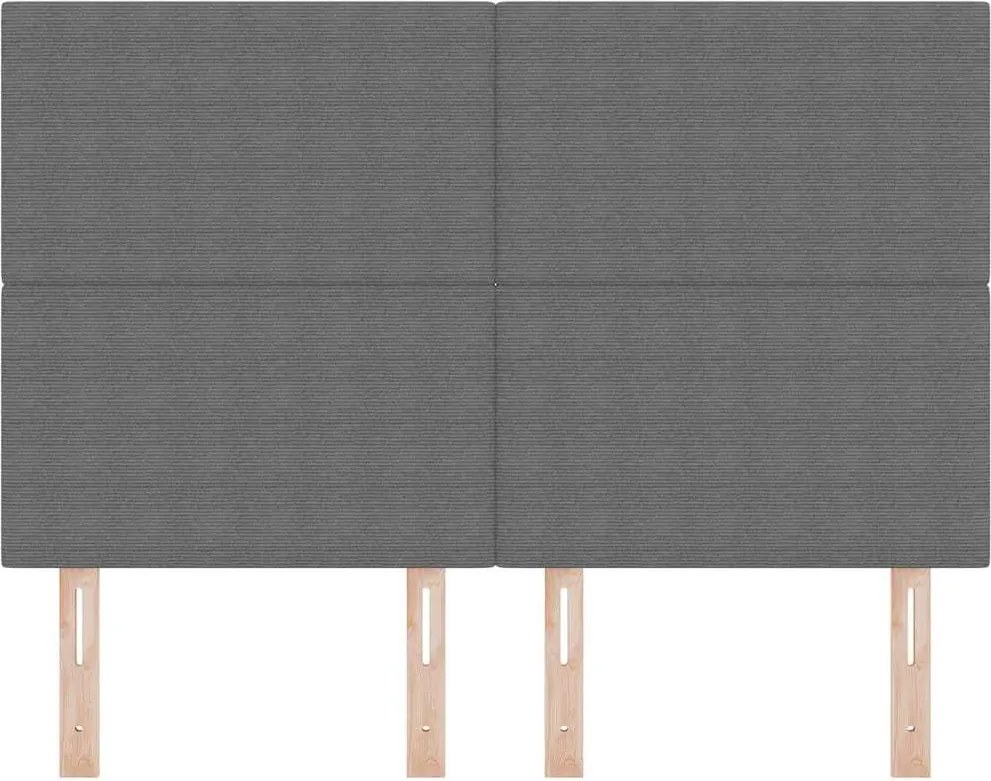 Čelo postele Světle šedá 144 cm Žebrovaná látka 3337724