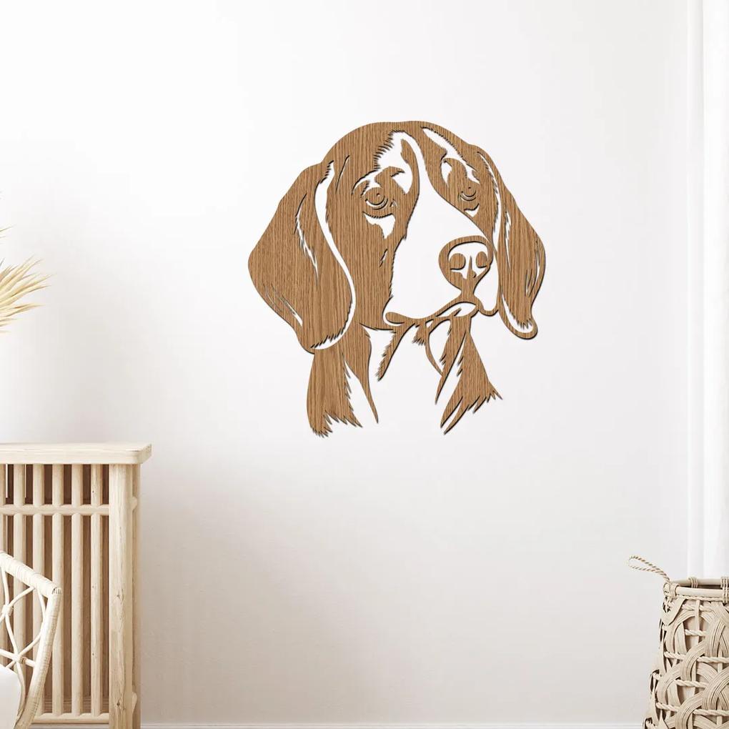 dřevo života Dřevěný obraz psa Bígl Rozměry (cm): 56x60, Barevný vzor: Černá