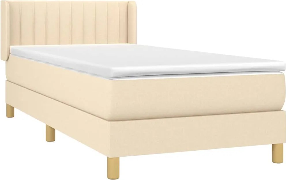 Box spring postel s matrací krémová 100 x 200 cm textil 3130414