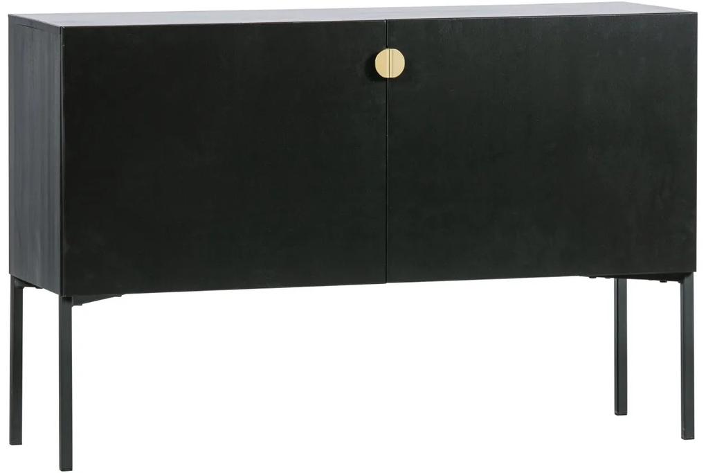OnaDnes -20% Hoorns Černá borovicová komoda Morton 116 x 35 cm