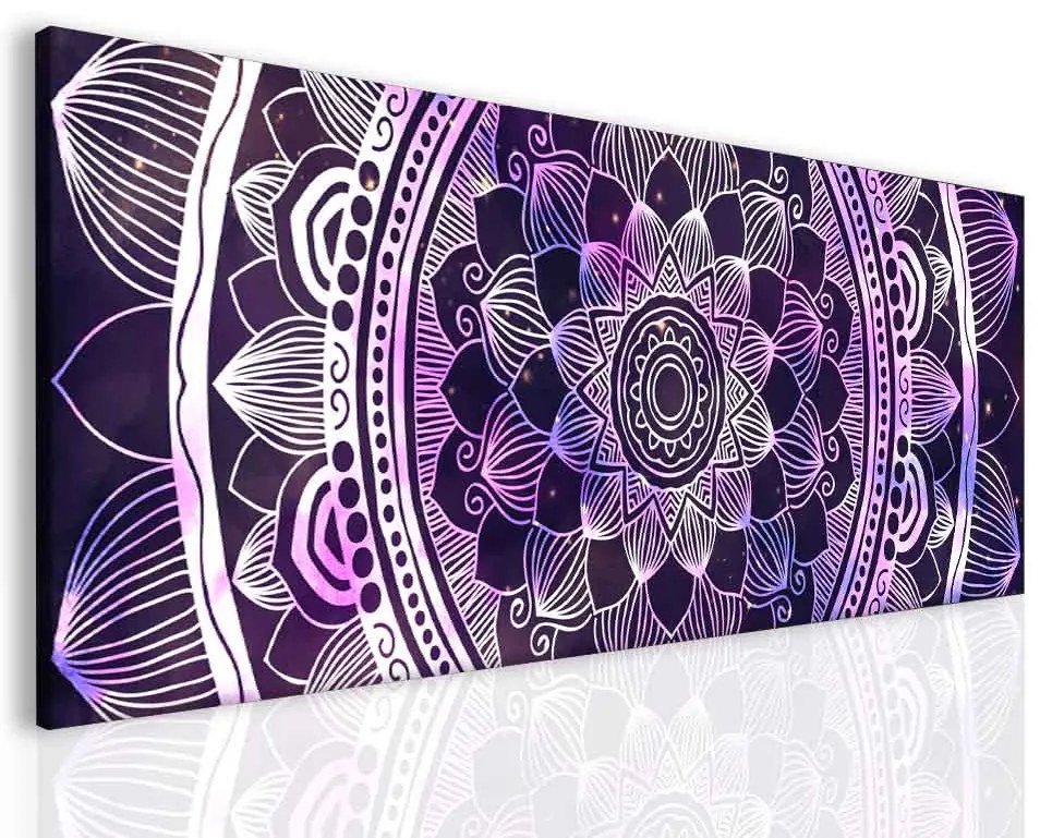 Obraz Mandala fialová Velikost (šířka x výška): 150x50 cm