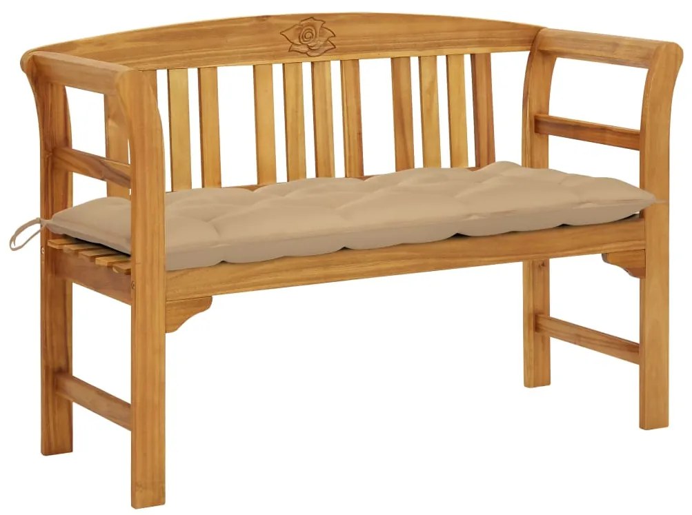 3064311 vidaXL Zahradní lavice s poduškou 120 cm masivní akáciové dřevo