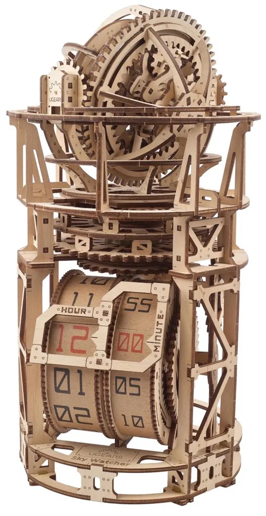 Ugears 3D dřevěné mechanické puzzle Hodinový strojek s tourbillonem