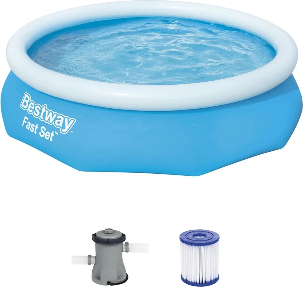 Bestway Bazén Fast Set vč. čerpadla a kartuše, modrý, pr. 305x76 cm (EN)