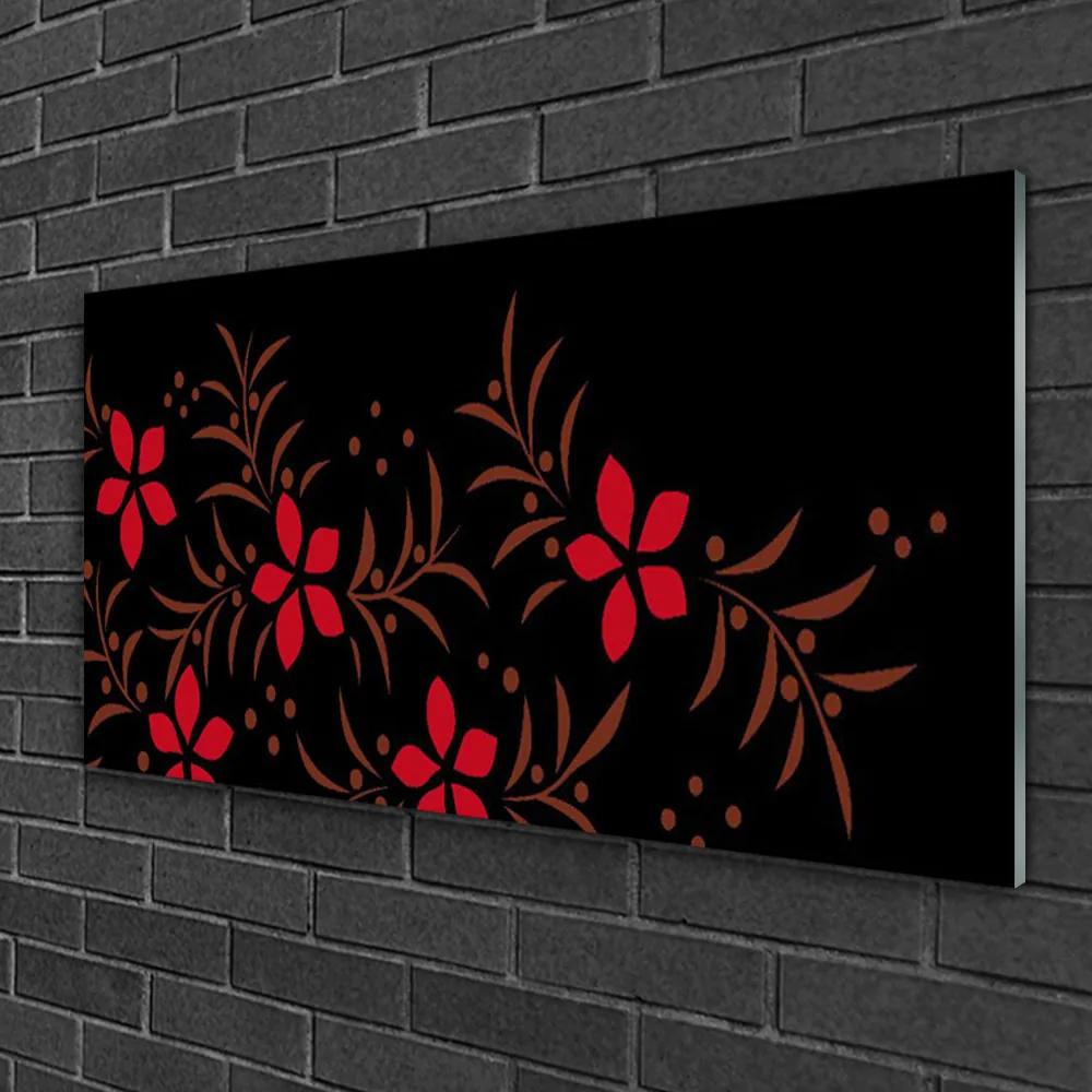 Obraz na skle Květiny Rostlina Příroda Umění 120x60 cm