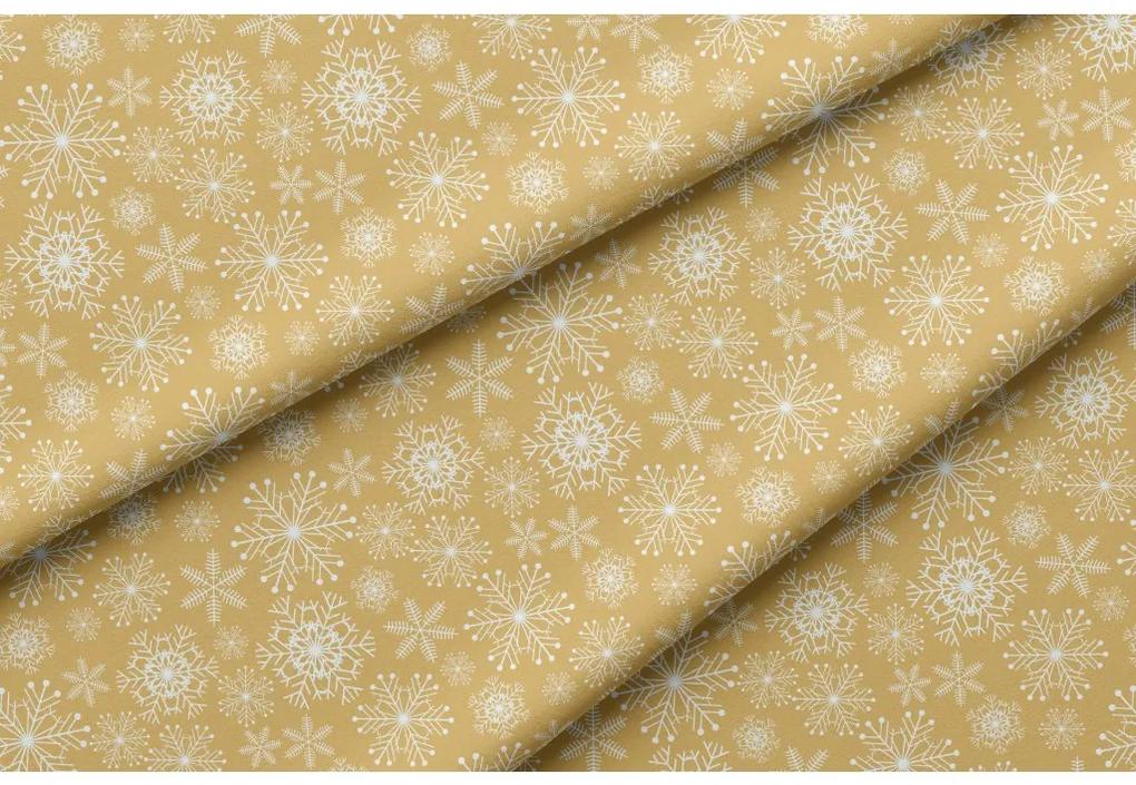 Orbytex Ubrus vánoční teflonový - vločky zlaté Rozměry: 160x220, Tvar: Ovál