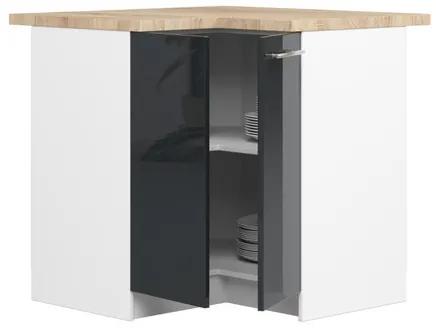 Kuchyňská skříňka OLIVIA S90/90 - bílá/grafit lesk
