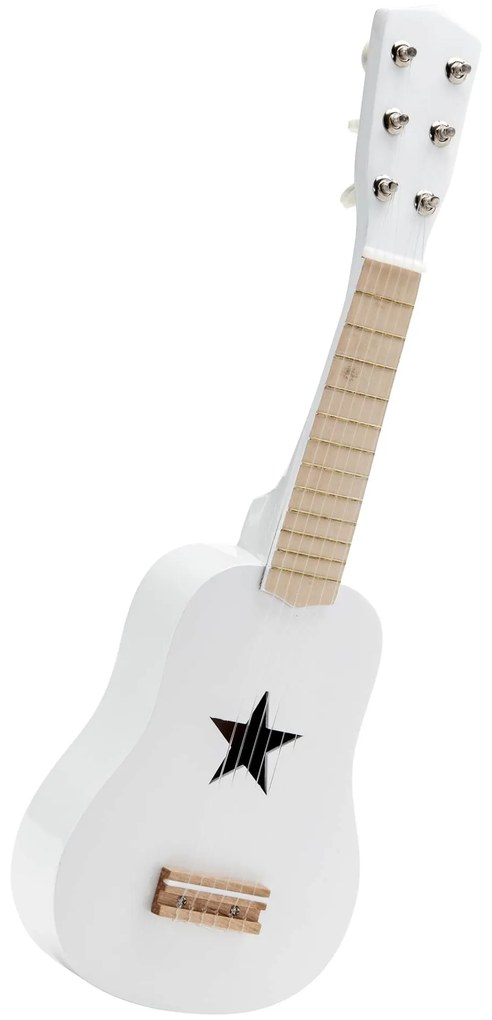 Kids Concept Dětská kytara Rock Star 53 cm, bílá barva, přírodní barva, dřevo, kov