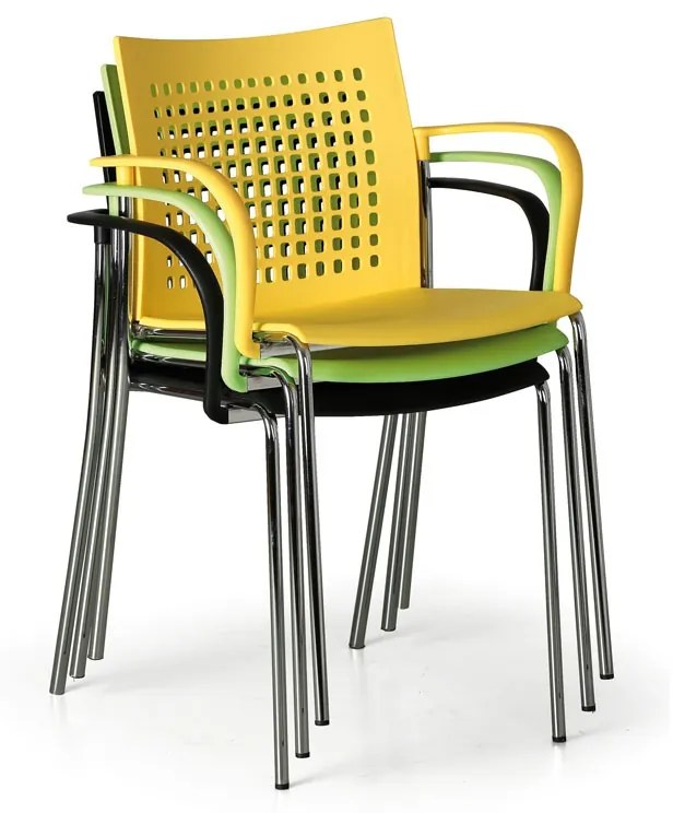 Plastová jídelní židle COFFEE BREAK, zelená