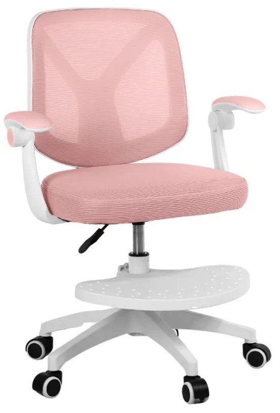 Dětská otočná židle Neoseat JUNI 010 s podnoží — látka, růžová