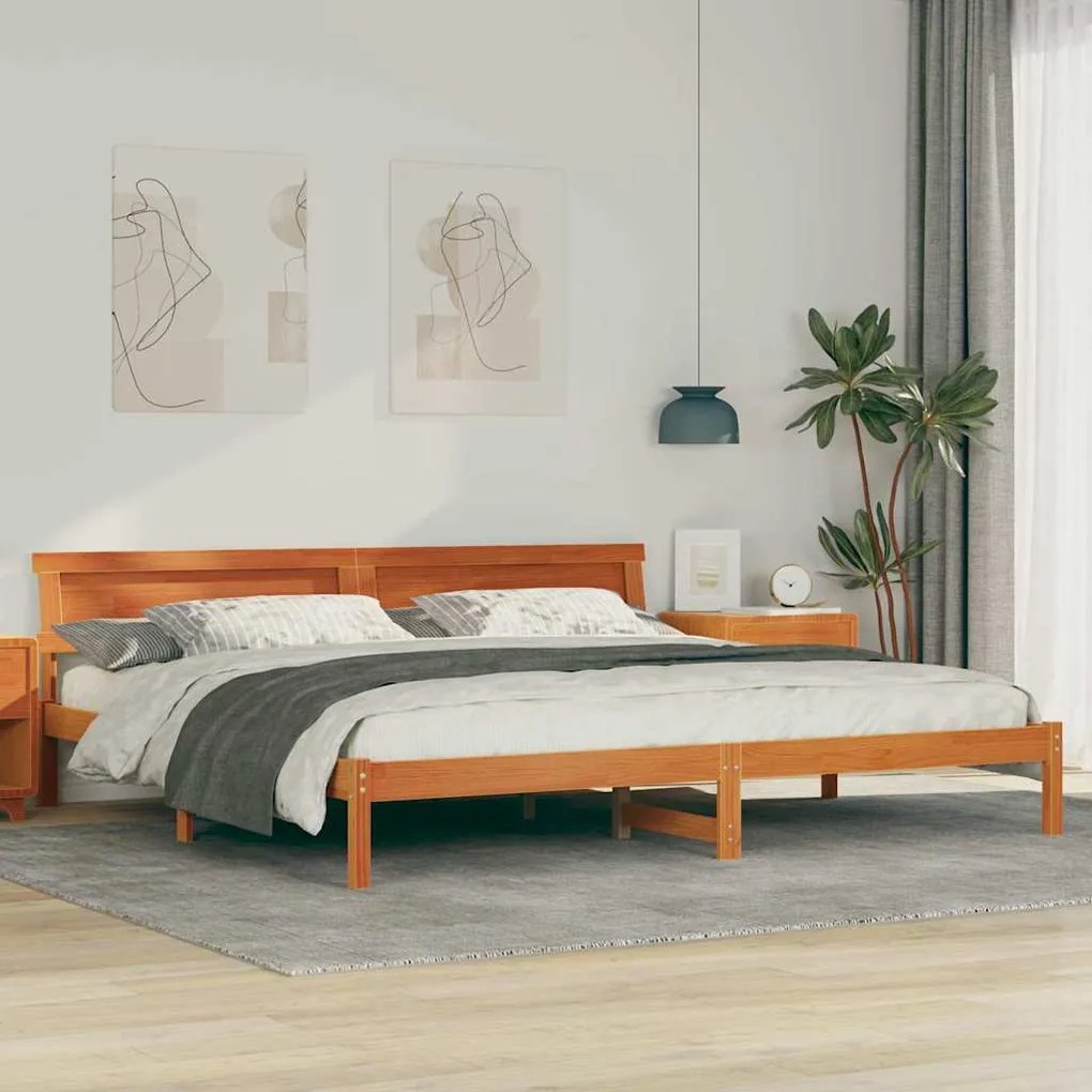 Rám postele Voskově hnědá 200 x 200 cm Masivní borové dřevo 3385747