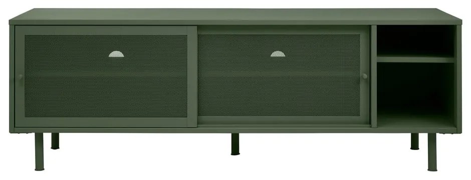 Tmavě zelený kovový TV stolek 160x55 cm Veep – Unique Furniture