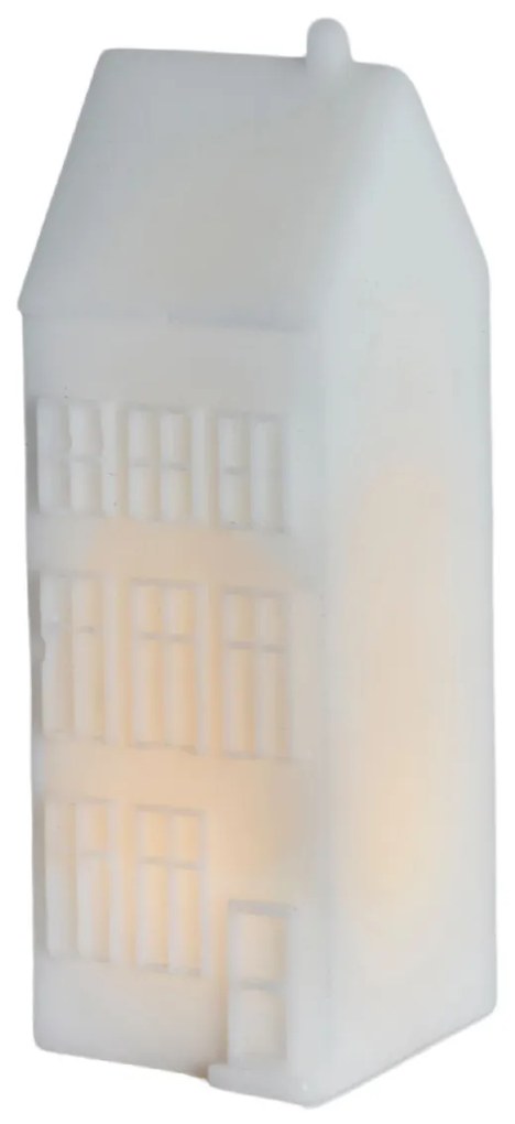 LED městský dům z Kodaně, Nyhavn, voskový, 6 × 6 × 17,5 cm, teple bílý, bílý