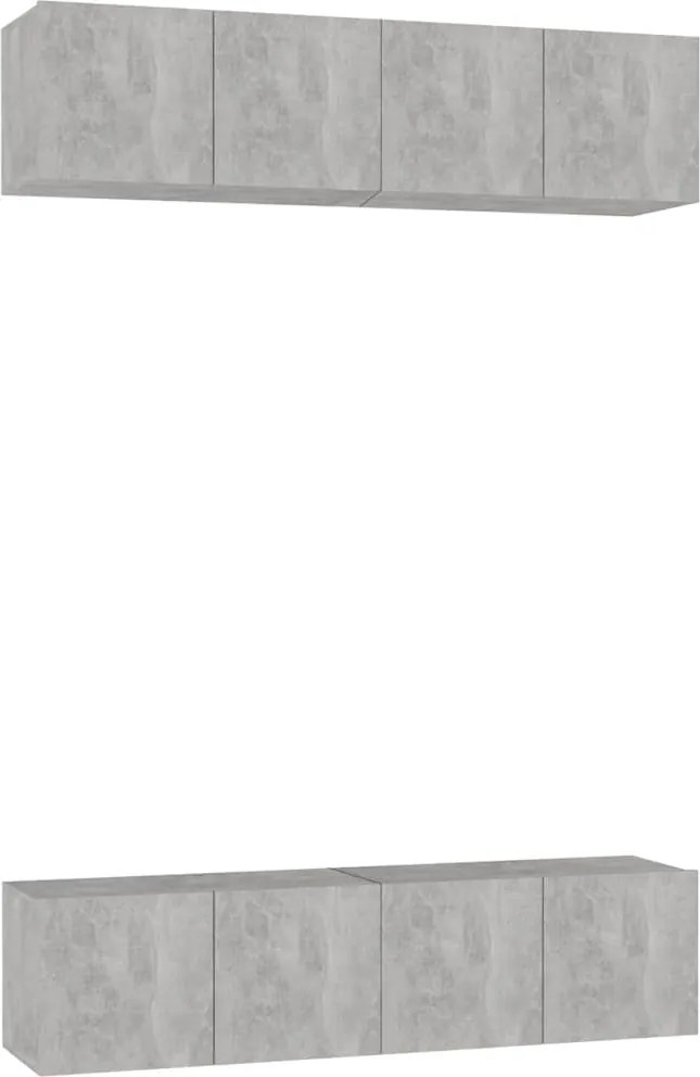 TV skříňky 4 ks betonově šedé 60 x 30 x 30 cm kompozitní dřevo 3079059