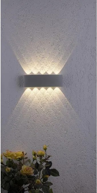 PN 9489-21 CARLO LED nástěnné svítidlo, venkovní osvětlení, stříbrná 3000K - PAUL NEUHAUS
