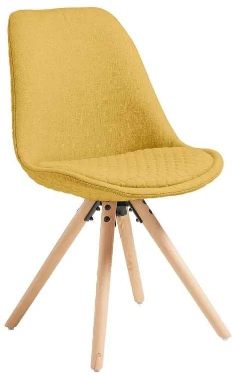 Jídelní židle LaForma Lars, žlutá/přírodní